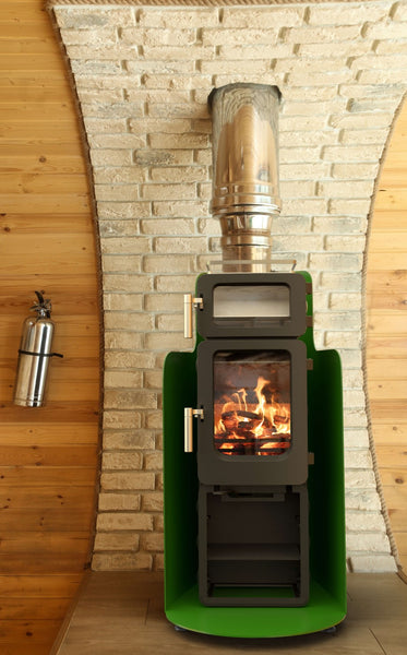 stack wood burning stove