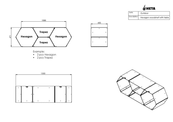HETA Hexagon Modular Outdoor Log Store – Westcombes